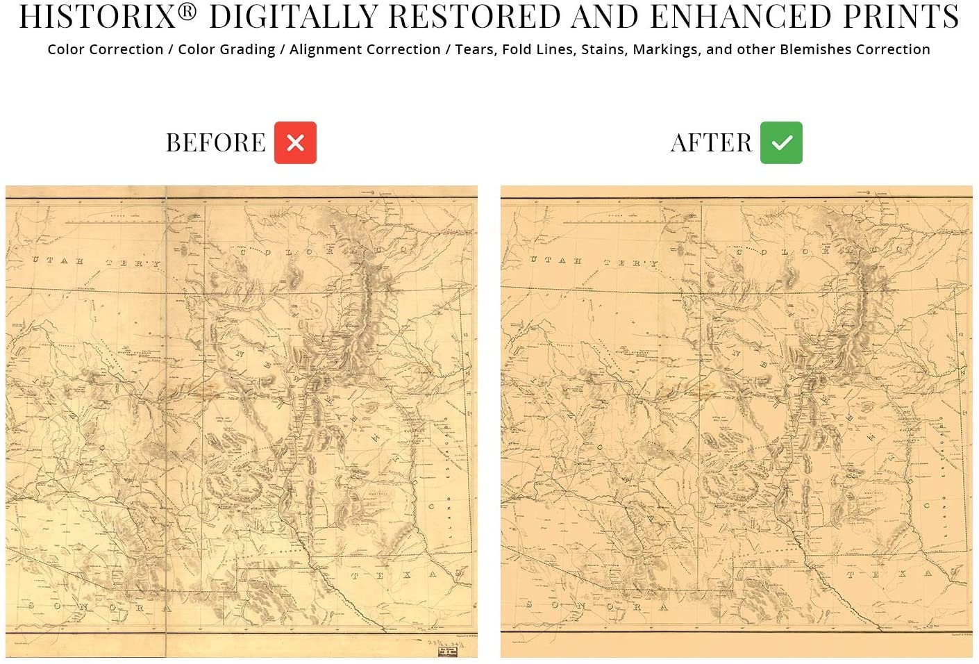 1867 Map of New Mexico and Arizona - Vintage Arizona New Mexico Map ...