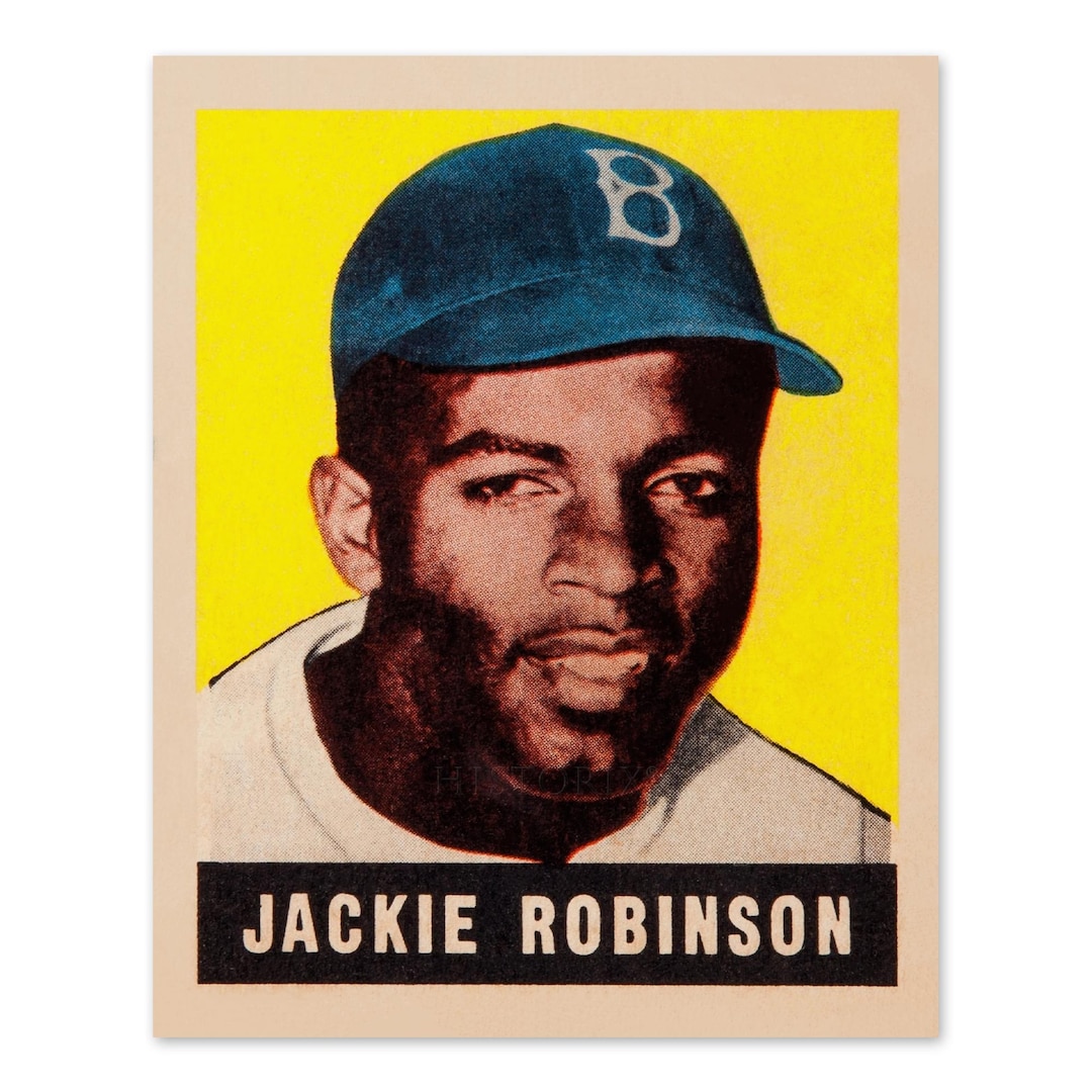 1948 Jackie Robinson Poster Matte - Vintage Poster of Brooklyn Dodgers ...
