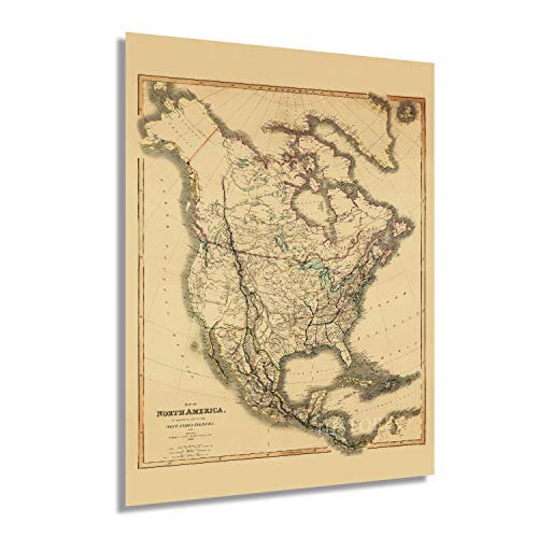 1849 Map of North America - Vintage Wall Map of North America - Old ...