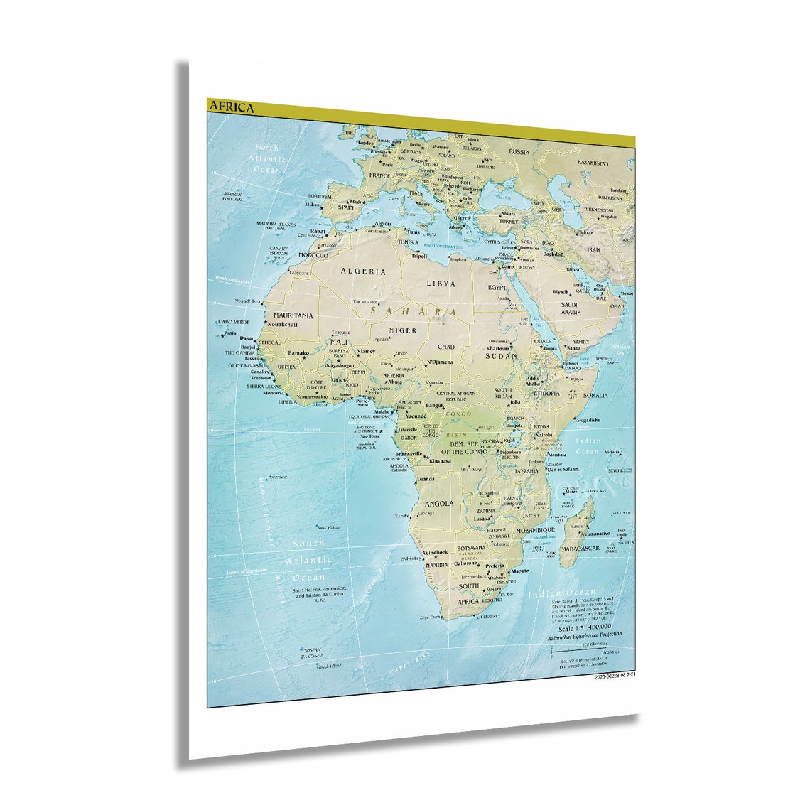 2021 Africa Map - Map of Africa Poster Print - Africa Wall Map - Africa ...