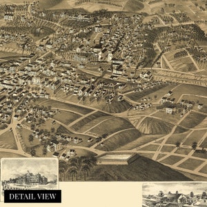 1891 Bedford City Map - Old Virginia Map Print - History Map of Bedford ...