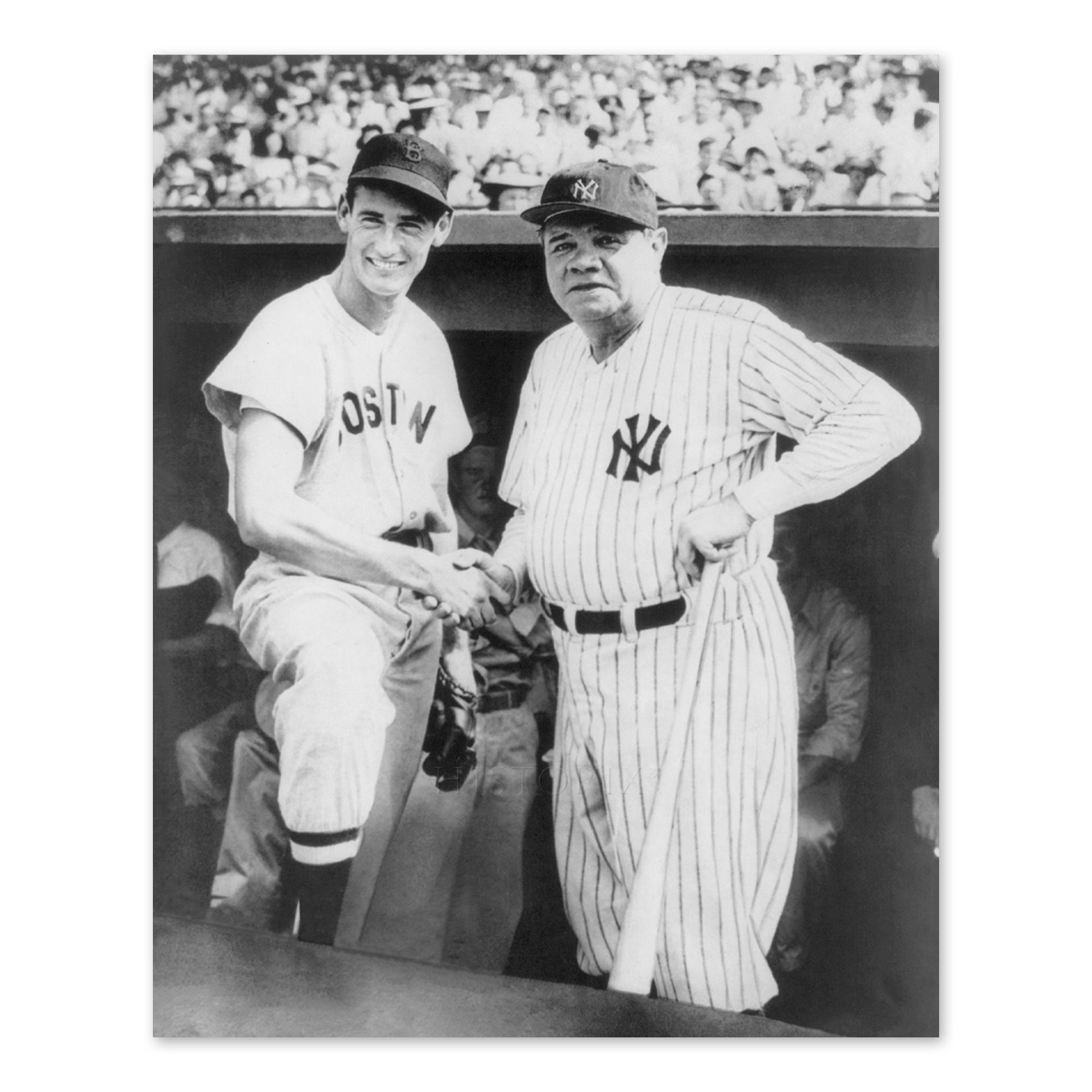 1943 Ted Williams and Babe Ruth Poster Photo Print Vintage Photo of ...