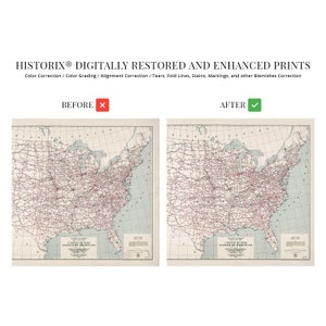 1950 United States Map System of Highways Old Map of the United States ...