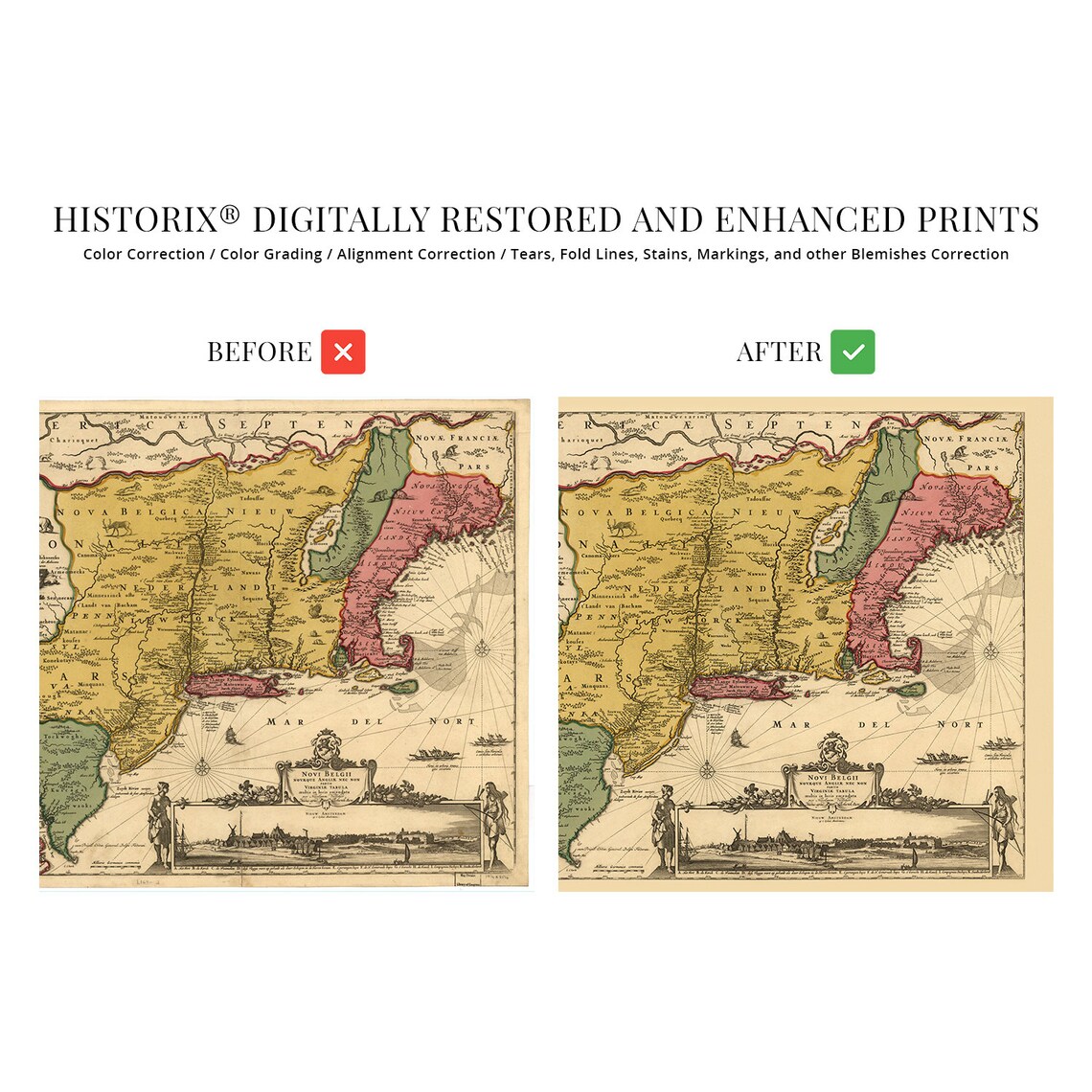 1690 Eastern United States Map Old Wall Map of New England - Etsy
