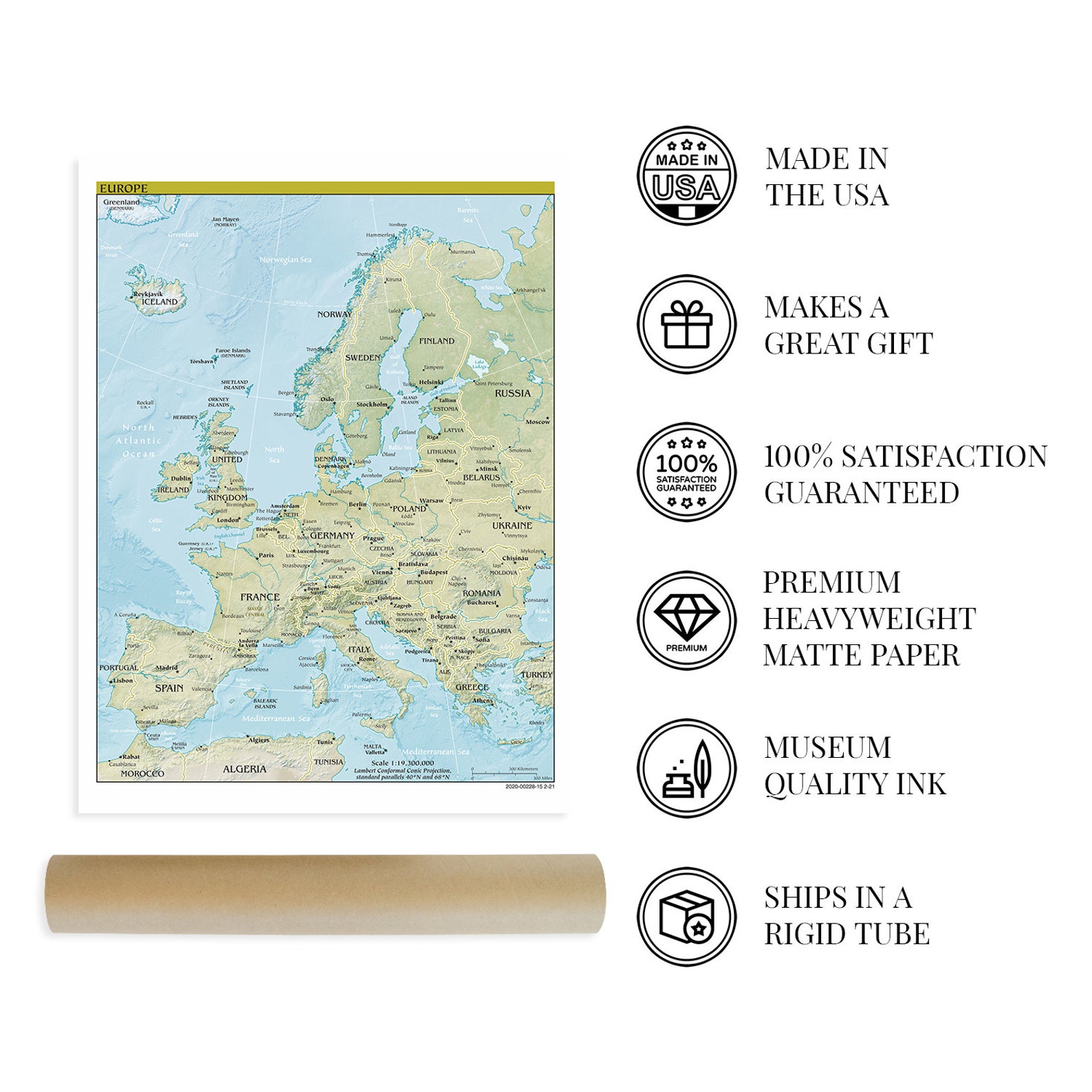 2021 Europe Map - Wall Map of Europe Poster - Europe Wall Art - Poster ...