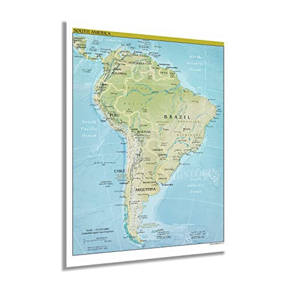 2021 South America Map Poster - South America Wall Map - Map of South ...
