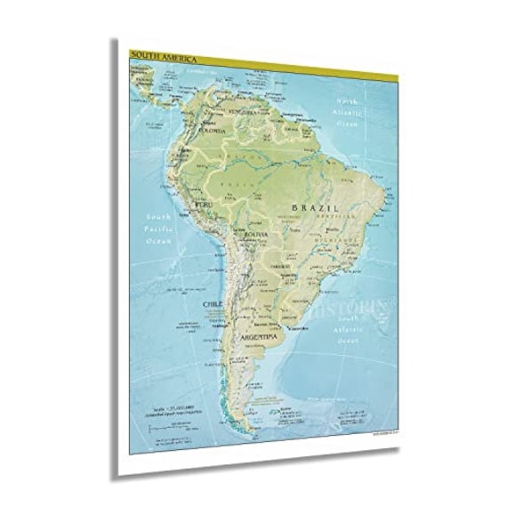 2021 South America Map Poster South America Wall Map Map | Etsy