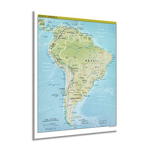 2021 South America Map Poster - South America Wall Map - Map of South ...
