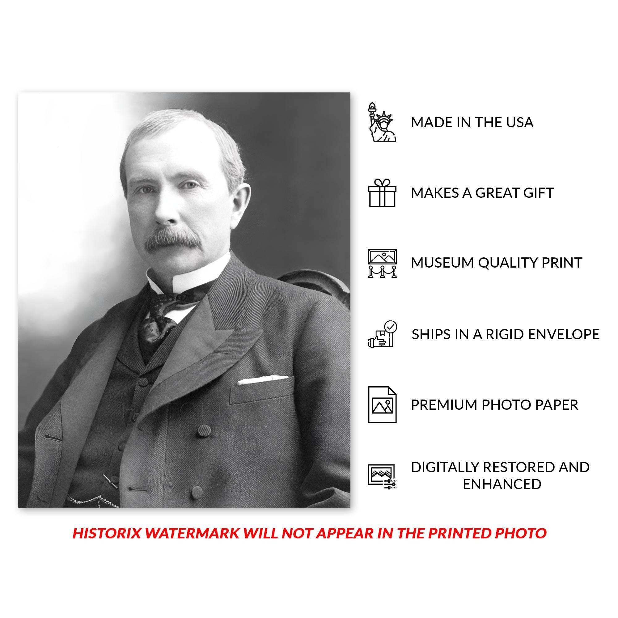 1895 John D. Rockefeller Photo Print - Vintage Portrait Photo of John D ...