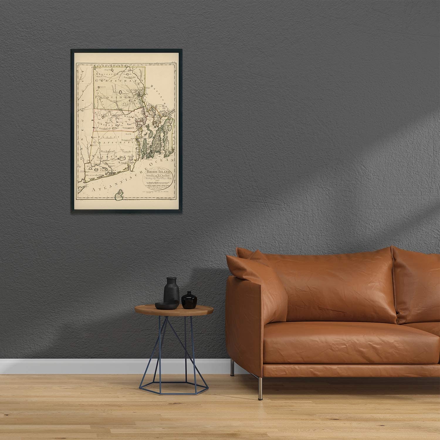 1797 Rhode Island Map Vintage Map of Rhode Island Wall Art Decor Old ...