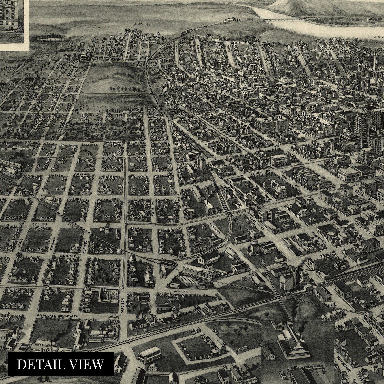 1918 Tulsa Oklahoma Map Poster - Vintage Tulsa Map - History Map of ...