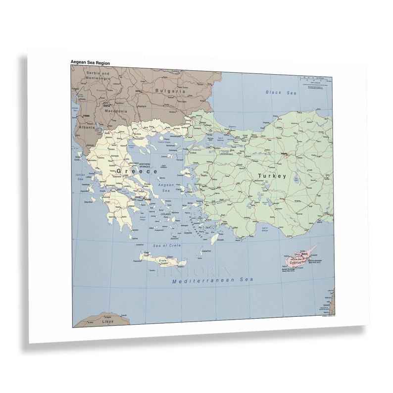2006 Aegean Sea Region Map Poster - Print Map of the Aegean Sea Region ...