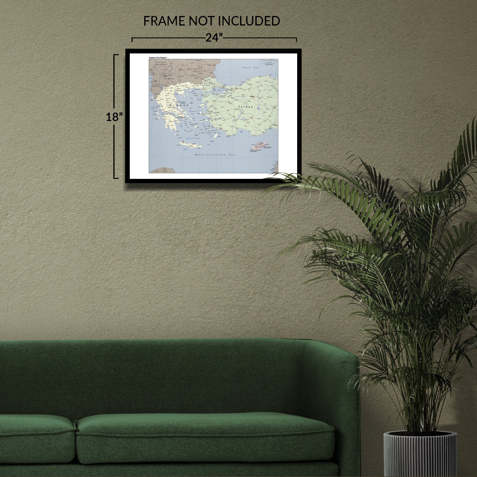 HISTORIX 1952 Aegean Sea Region Map Poster Print Map of the Aegean Sea ...