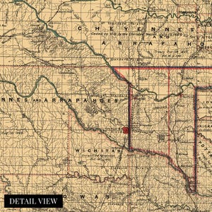 1887 Indian Territory Map - Etsy