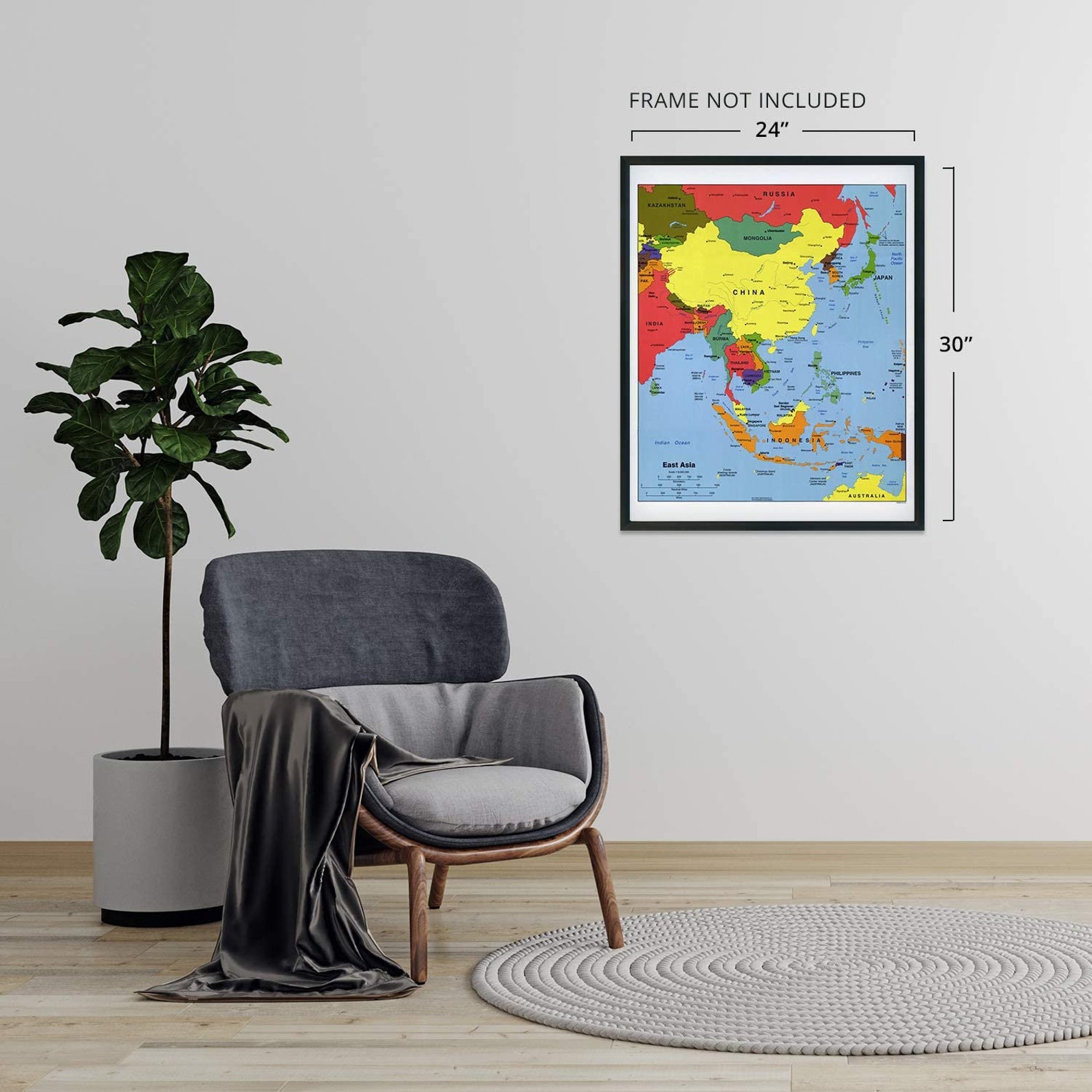 2004 East Asia Map Asia Map Poster East Asia Wall Art Map of Asia ...
