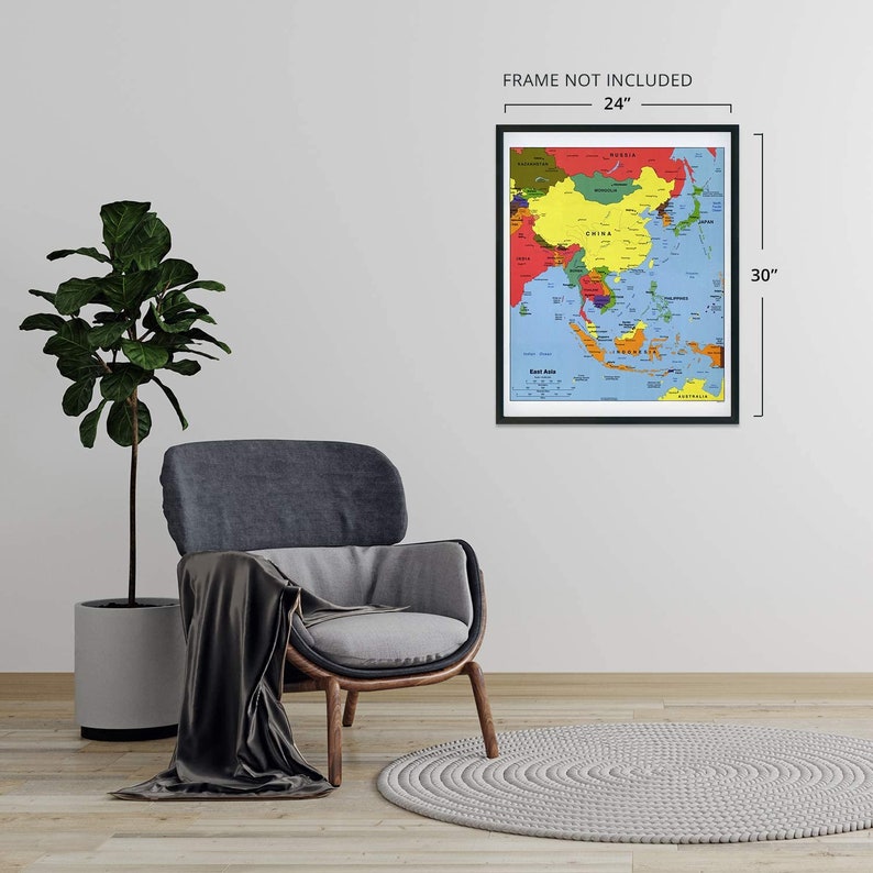 2004 East Asia Map Asia Map Poster East Asia Wall Art Map of Asia ...