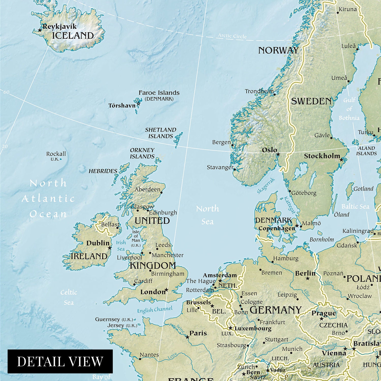 2021 Europe Map - Wall Map of Europe Poster - Europe Wall Art - Poster ...