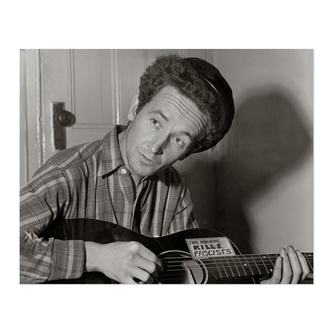 1943 Woody Guthrie Photo Print - Vintage Portrait Photo of Woody ...