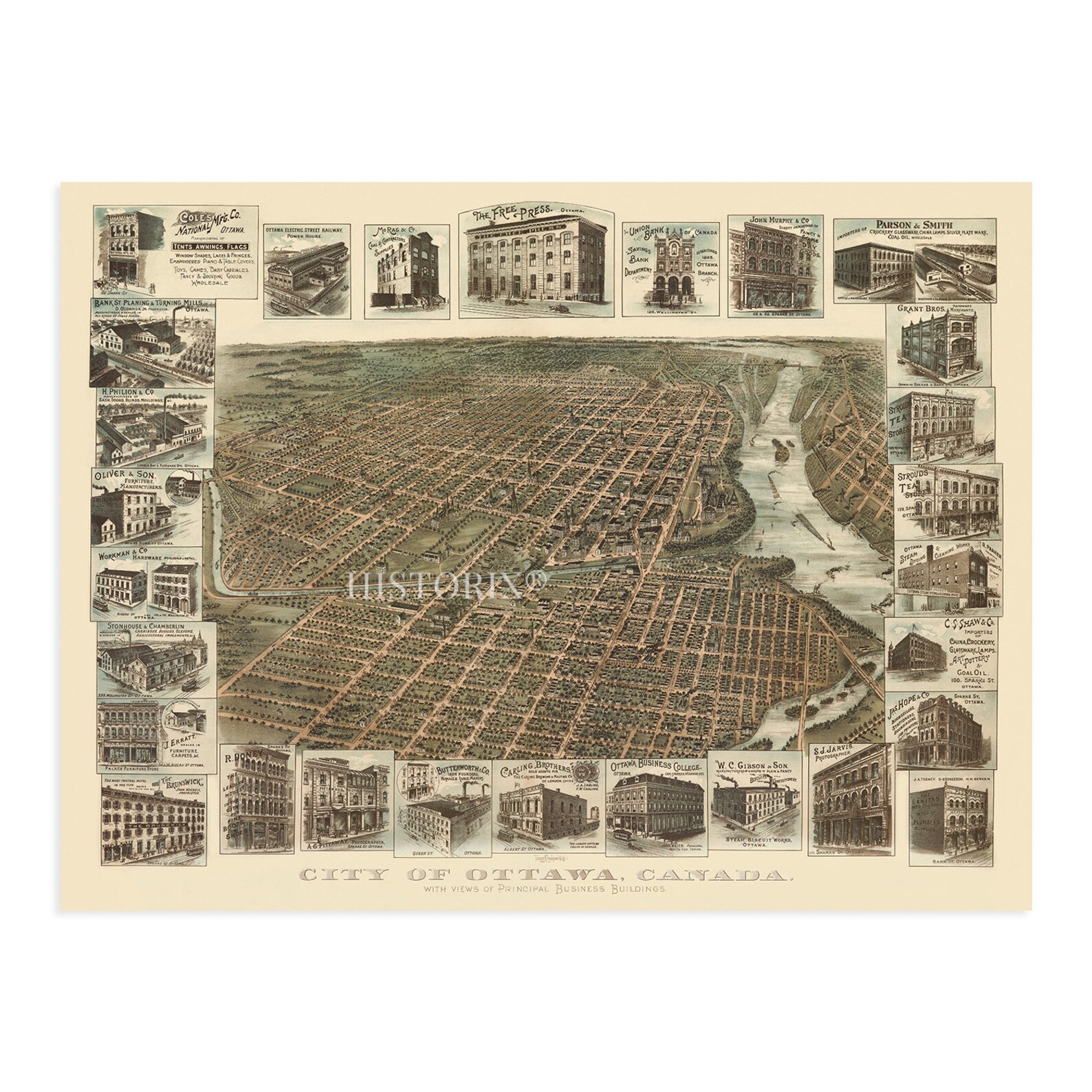 1895 Ottawa Ontario Canada Map - Old Map of Ottawa - History Map of ...
