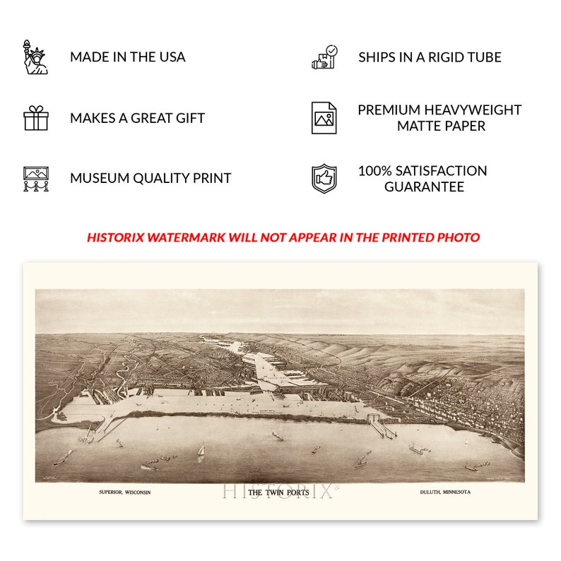 1915 the Twin Ports Superior Wisconsin Duluth Minnesota Map - Duluth MN ...