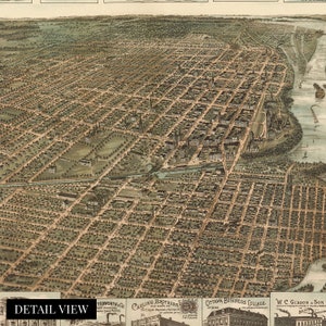 1895 Ottawa Ontario Canada Map Old Map of Ottawa History Map of Ontario ...