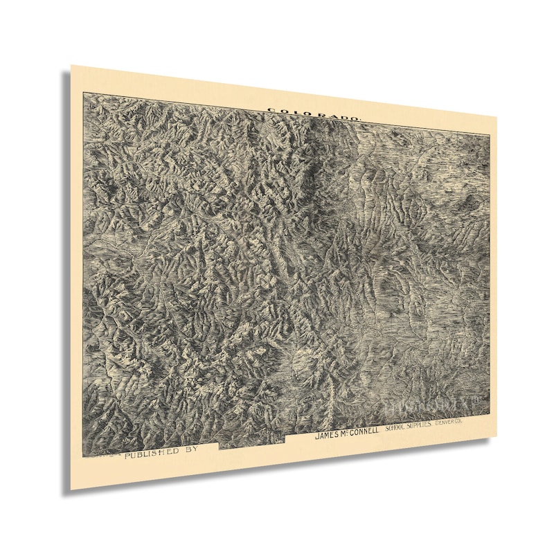 Vintage Map Colorado - Etsy