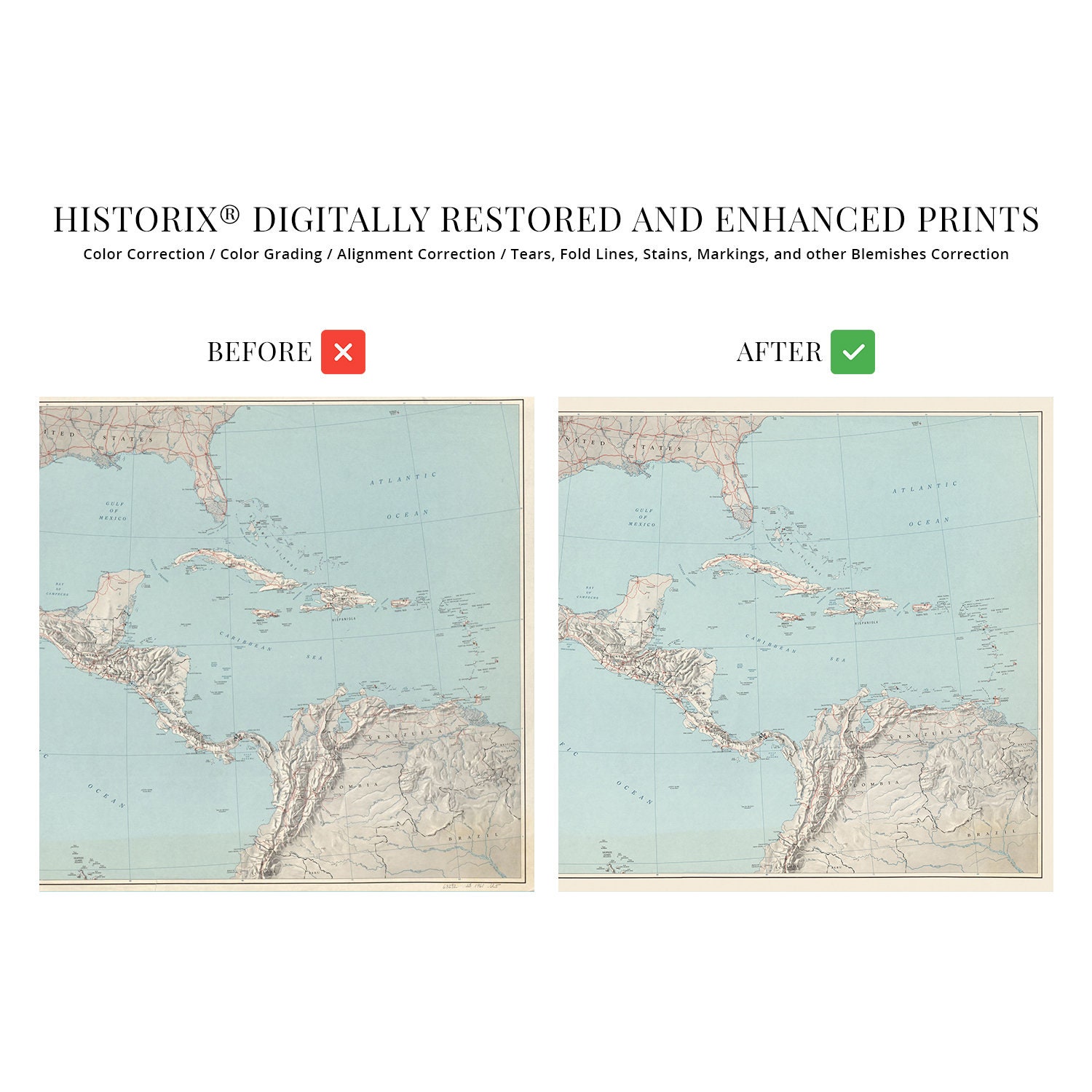 1961 Caribbean America Map - Vintage Caribbean Map - History Map of the ...