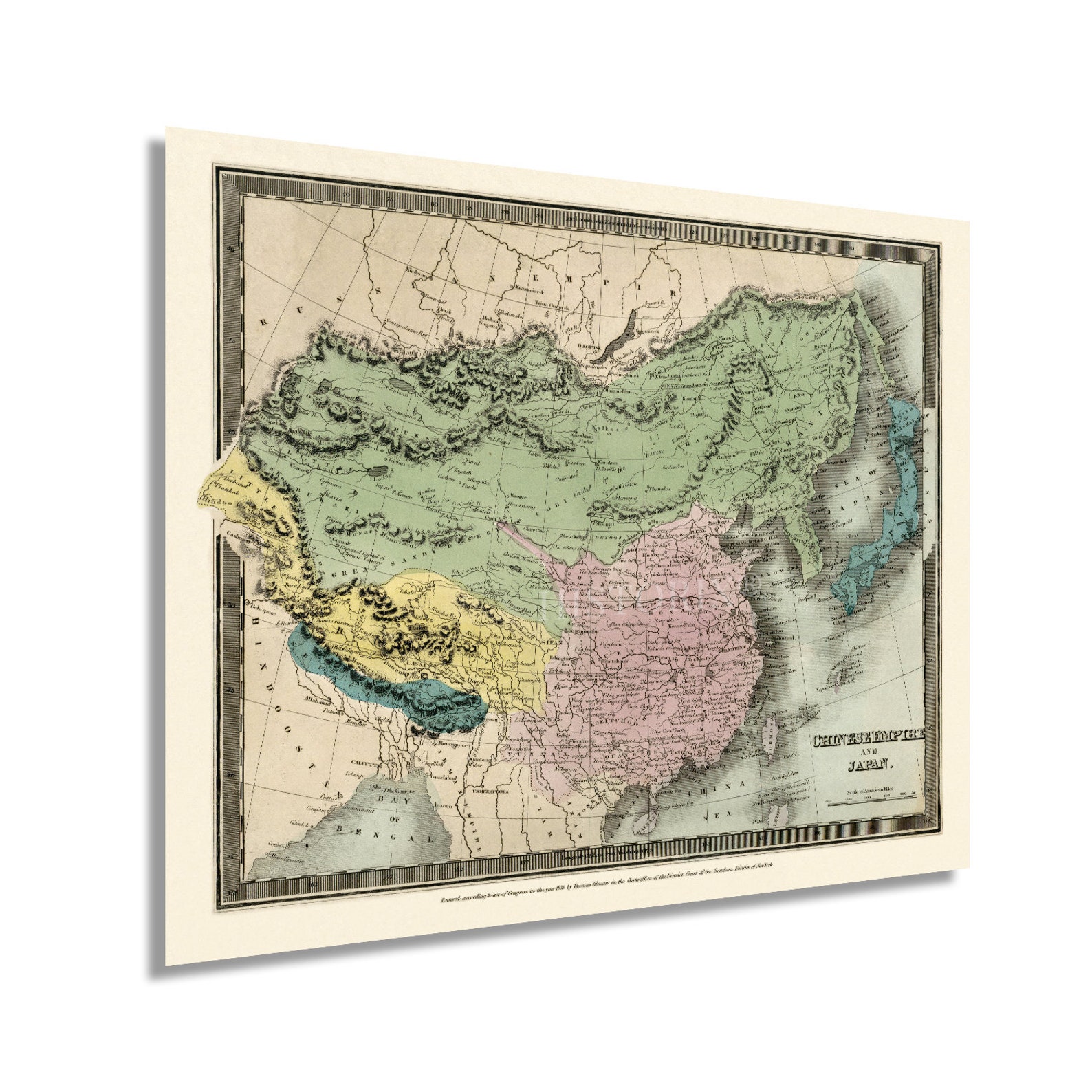 1835 Chinese Empire and Japan Map - Old Map of China - History Map of ...