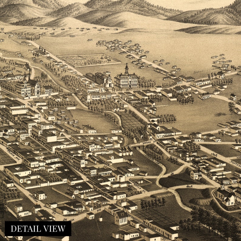 1882 Santa Fe New Mexico Map - Map of Santa Fe Wall Art - Santa Fe City ...