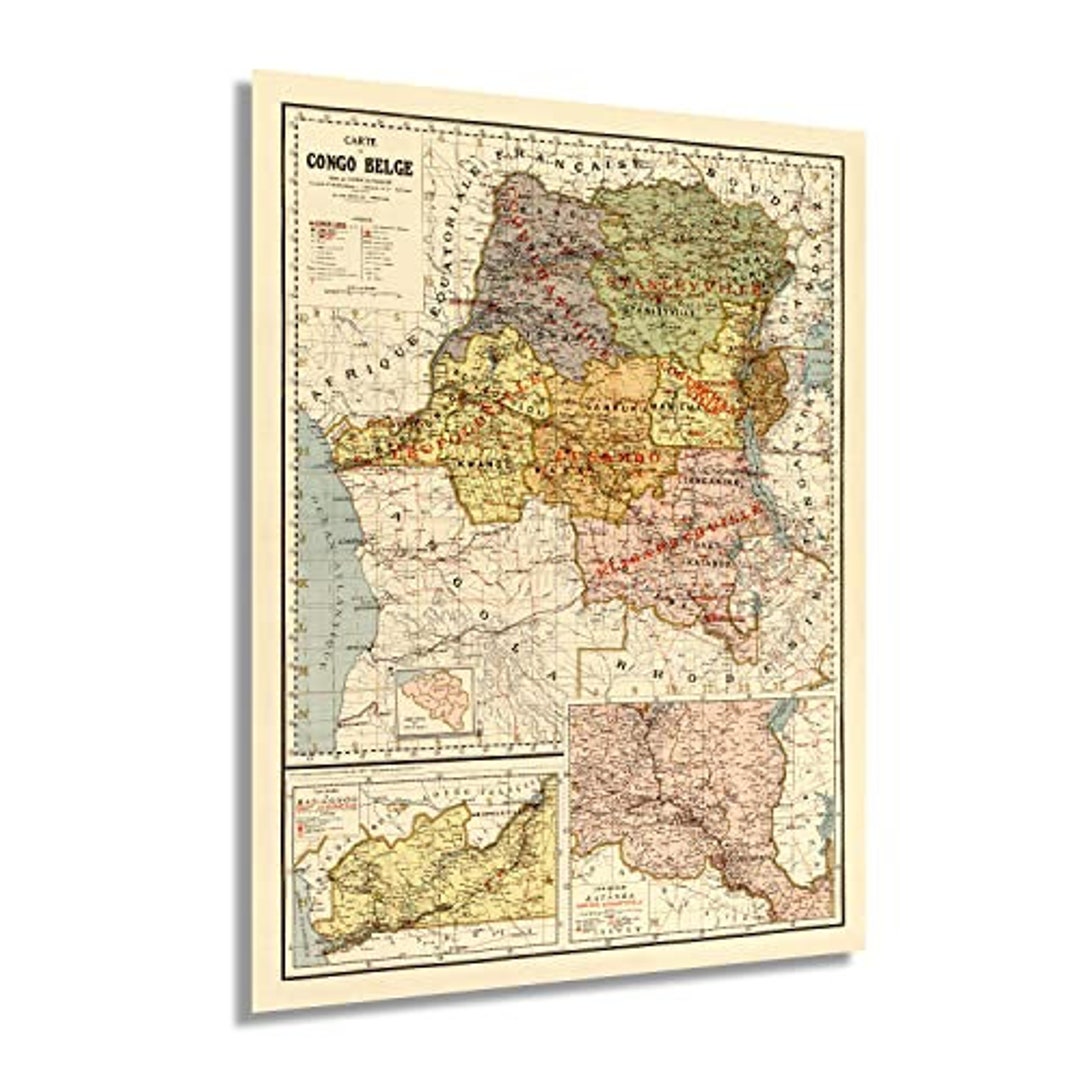 1896 Belgian Congo Map - Old Map of Democratic Republic of Congo ...