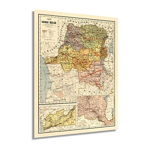 1896 Belgian Congo Map - Old Map of Democratic Republic of Congo ...