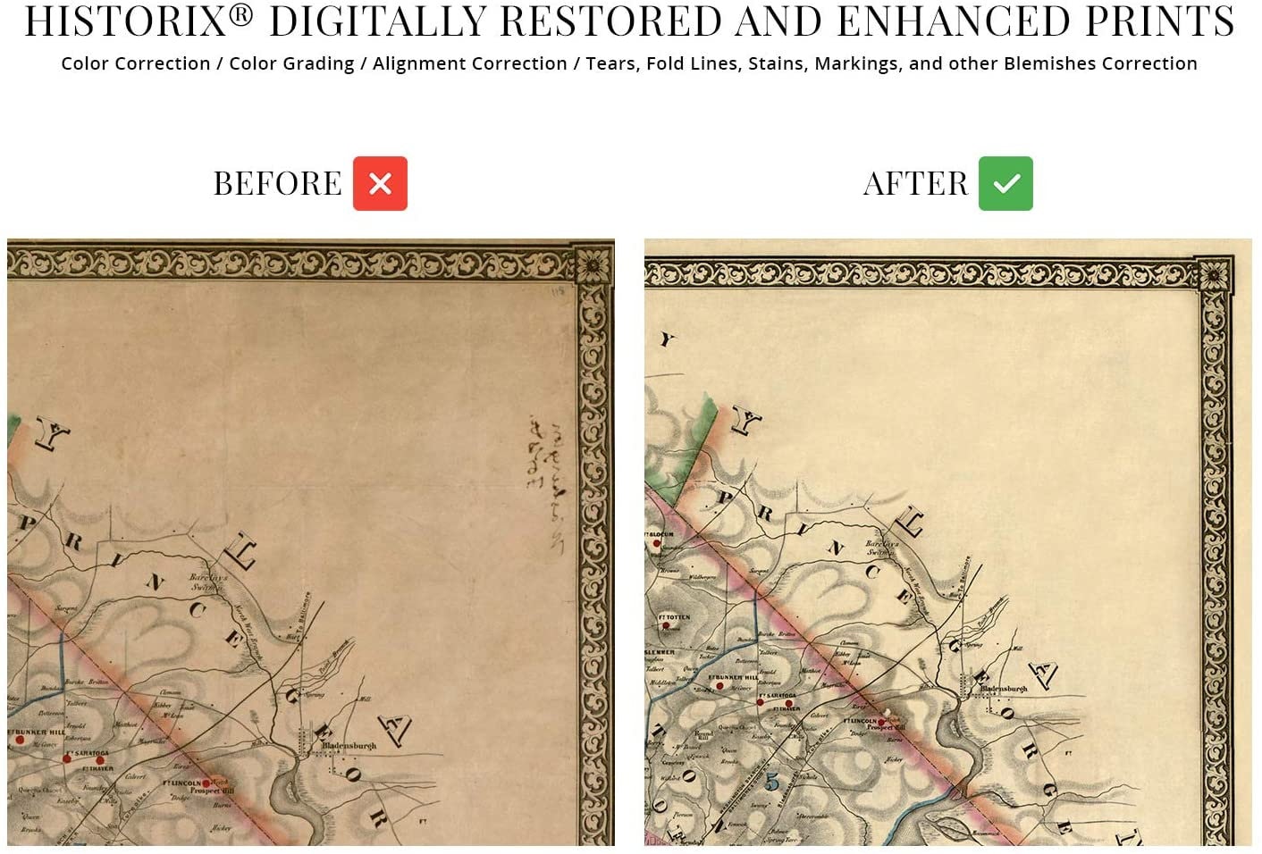 1862 Washington DC Vintage Map - Historic Washington DC Map Showing ...