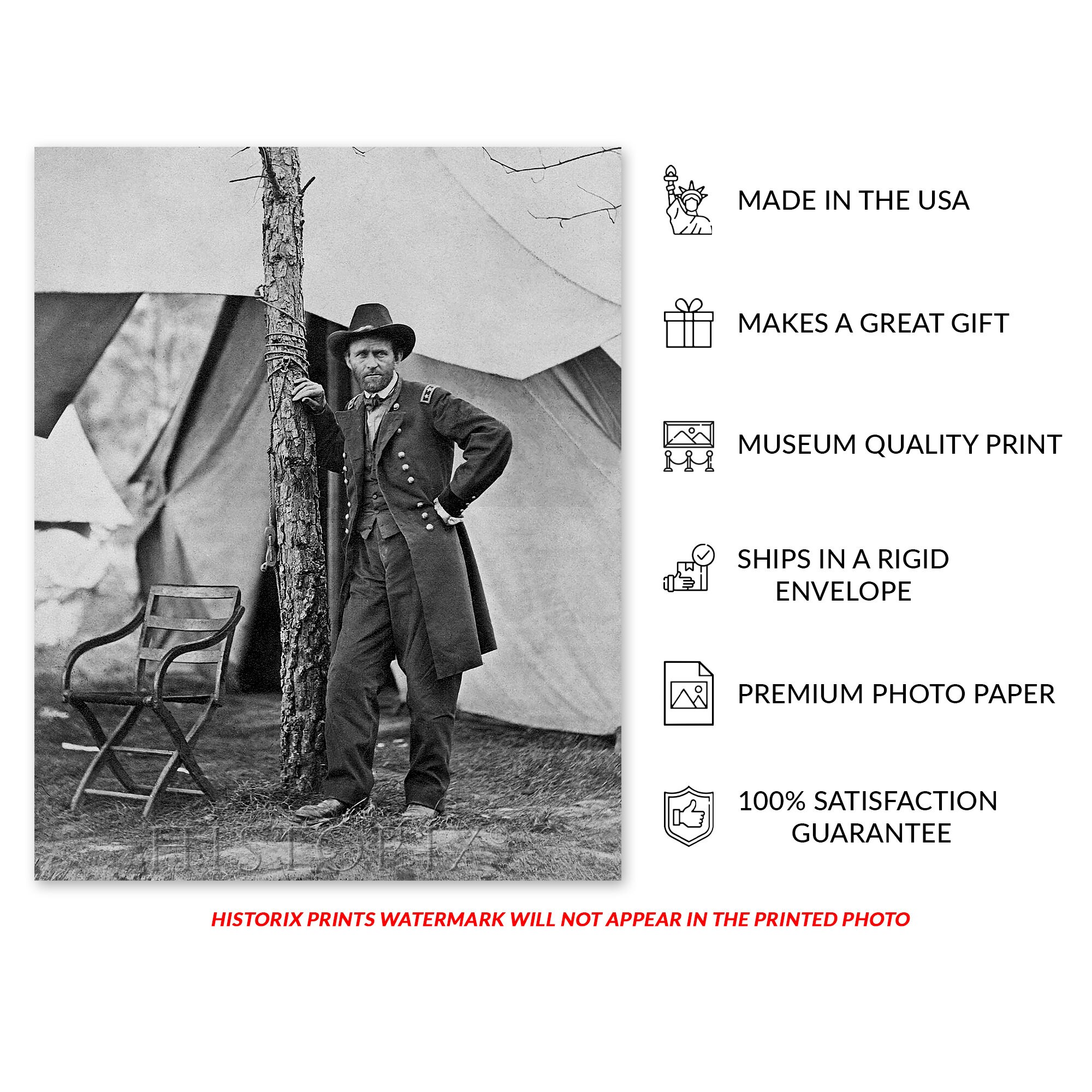 1864 General Ulysses S Grant Photo Print 8x10 Inch Restored Ulysses S ...