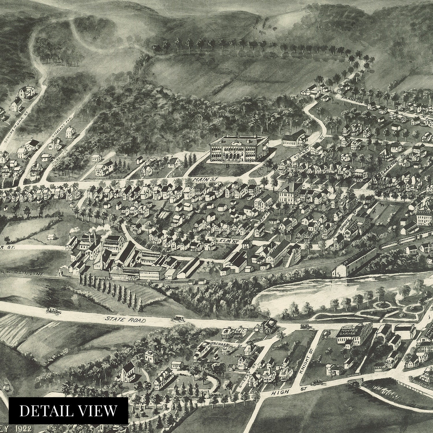 1923 Monroe New York Map Old Map of Monroe NY History Map of Monroe New ...