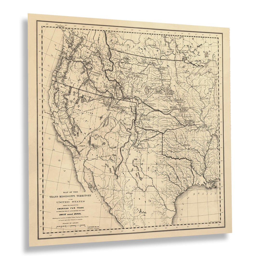 1902 Trans-mississippi Map Poster - Vintage Map of Trans-mississippi of ...