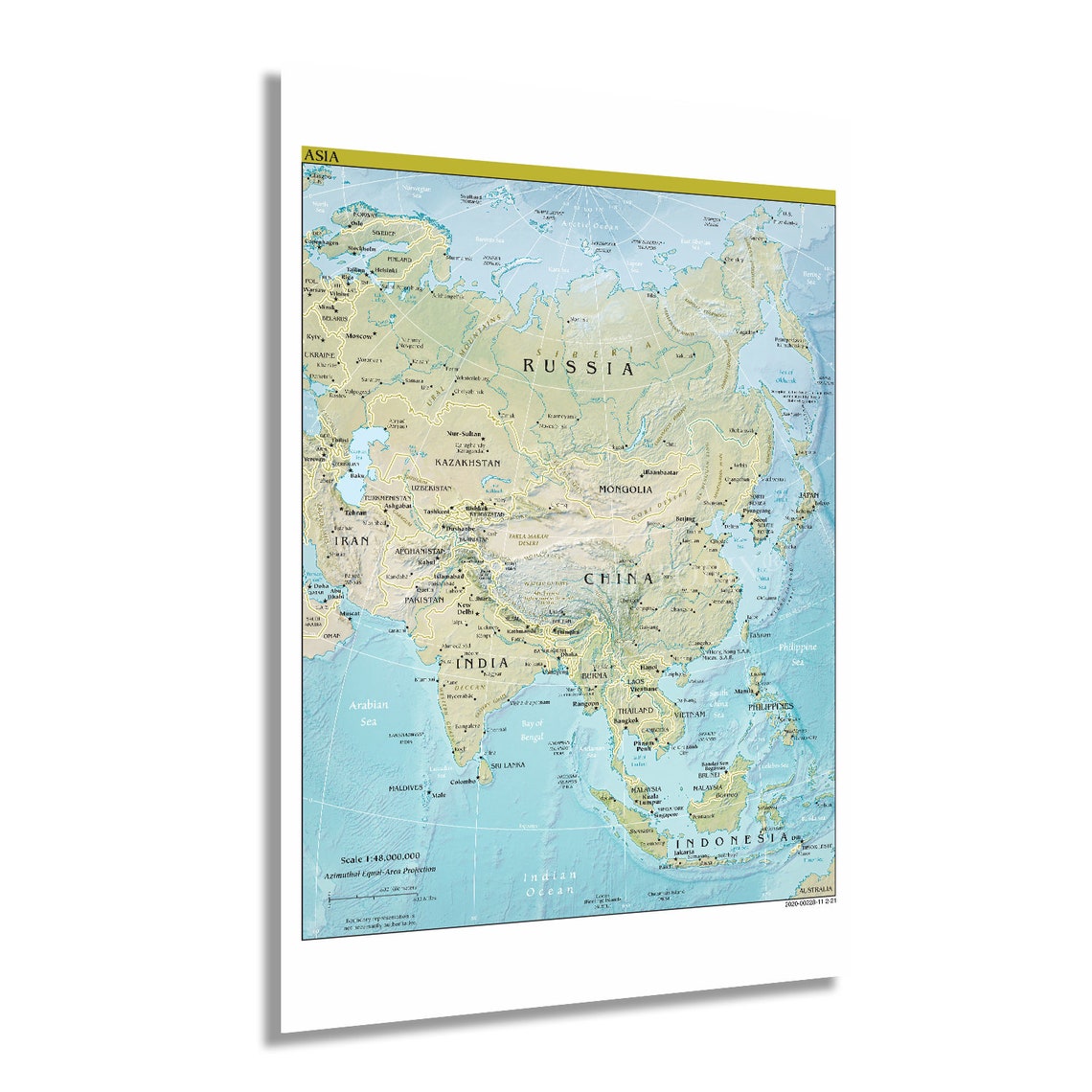 2021 Asia Map Countries of Asia Wall Map Map of Asia Poster Large Asia ...