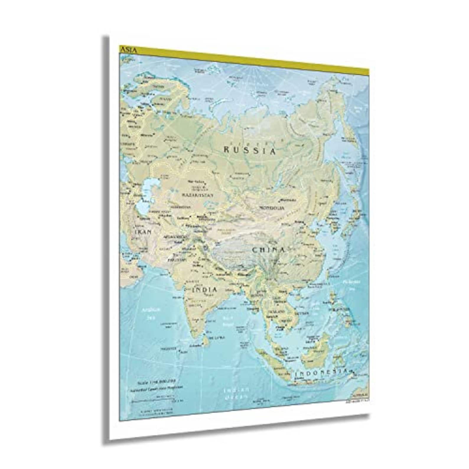 2021 Asia Map - Countries of Asia Wall Map - Map of Asia Poster - Large ...