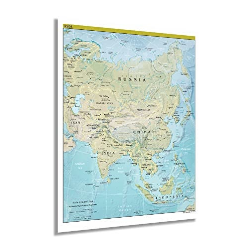 2021 Asia Map - Countries of Asia Wall Map - Map of Asia Poster - Large ...