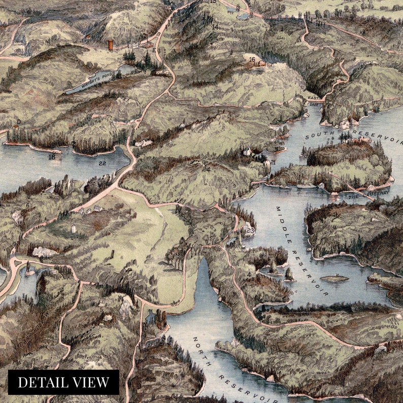 1903 Middlesex Fells Map - Old Middlesex Fells Reservation Map ...