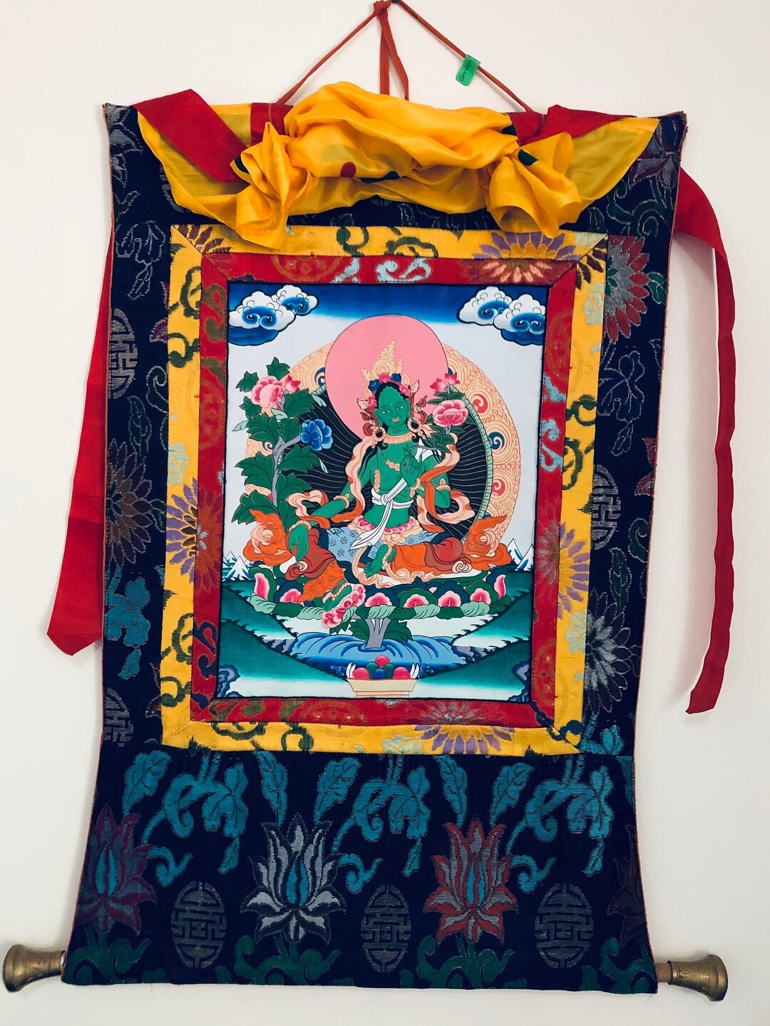 Tibetan Hand Painted Green Tara Thangka is Perfect for Tara Meditation ...