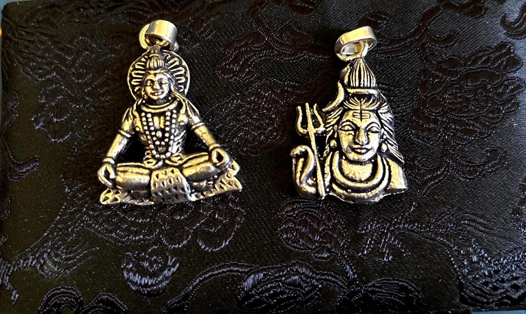 Handmade Shiva Pendant: Meditating Hindu God Charm - Etsy