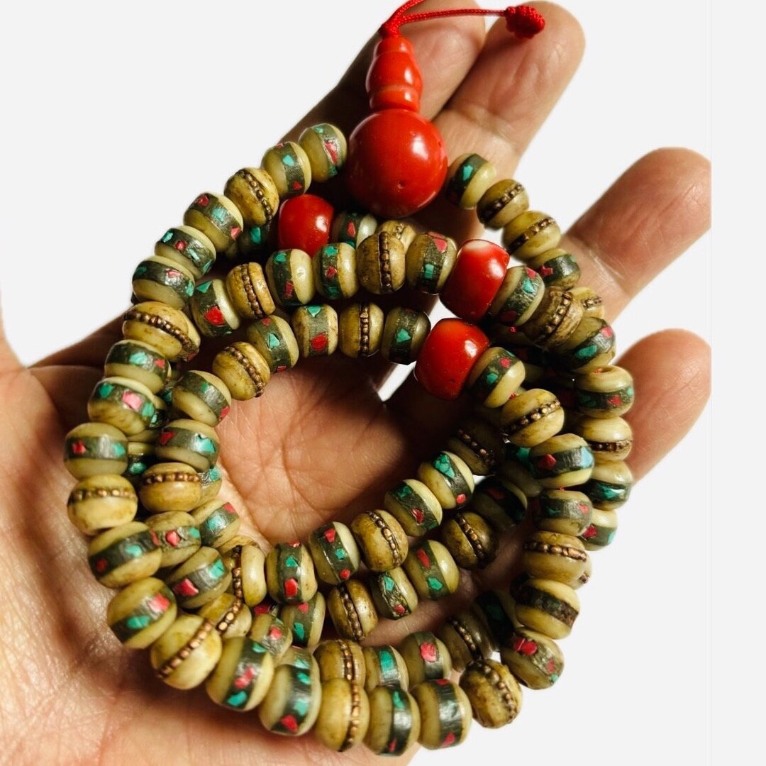 Tibetan Yak Bone Prayer Beads, Meditation and Counting Mantras - Etsy