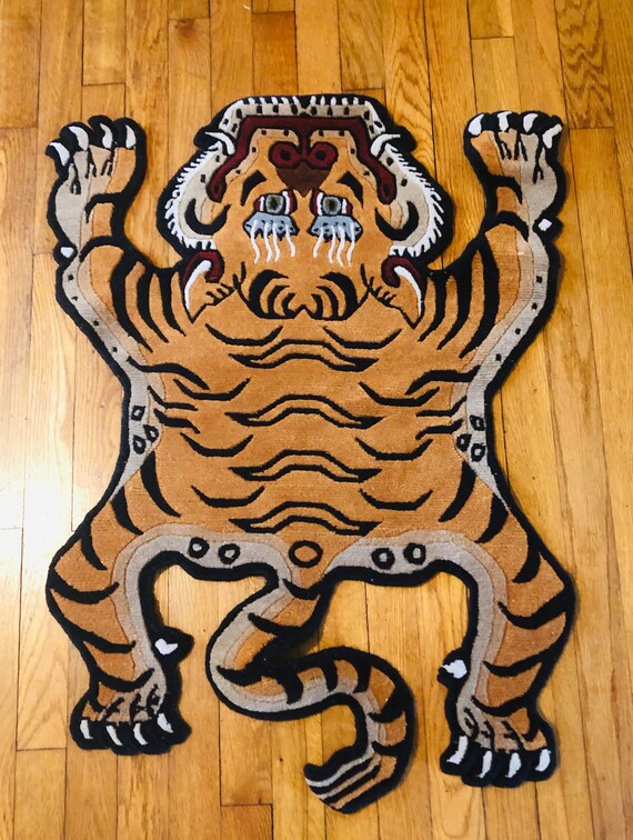 Tibetan Traditional Hand Knotted Tiger Rug | Etsy