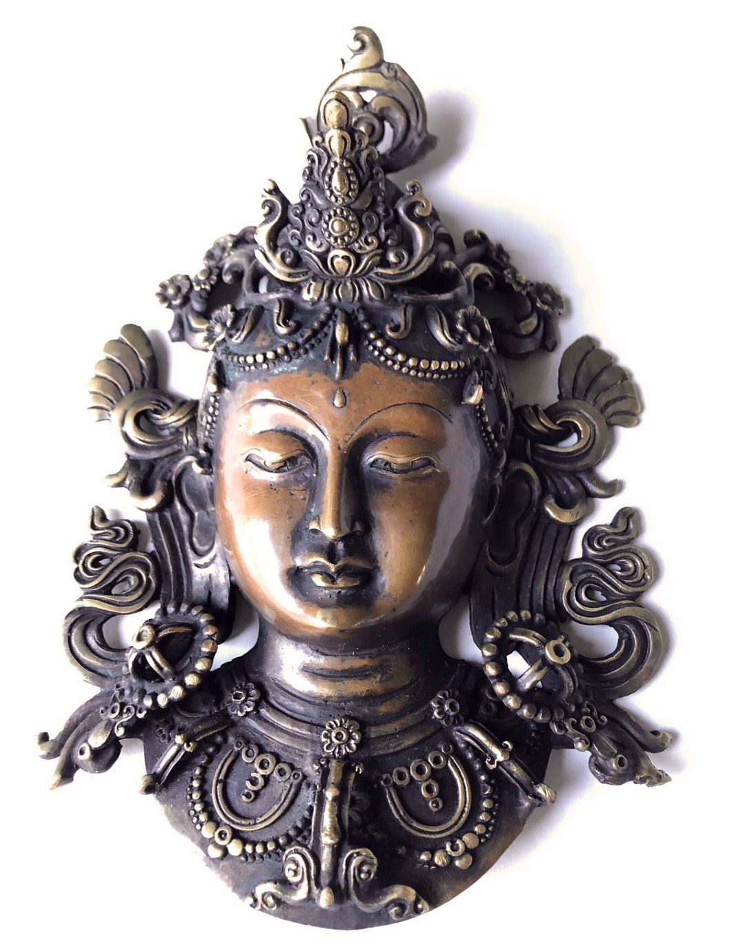 Beautiful Handmade Copper Green Tara Mask - Etsy