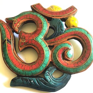 Inlaid Turquoise and Coral Om - Etsy
