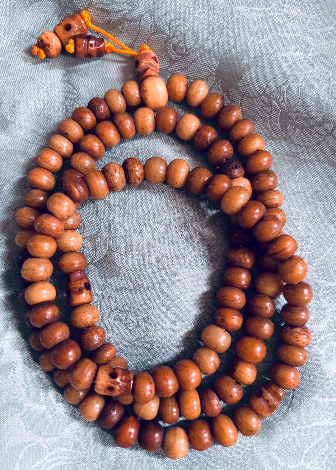 An Old and Used Tibetan Yak Bone Prayer Beads for Meditation, Counting ...