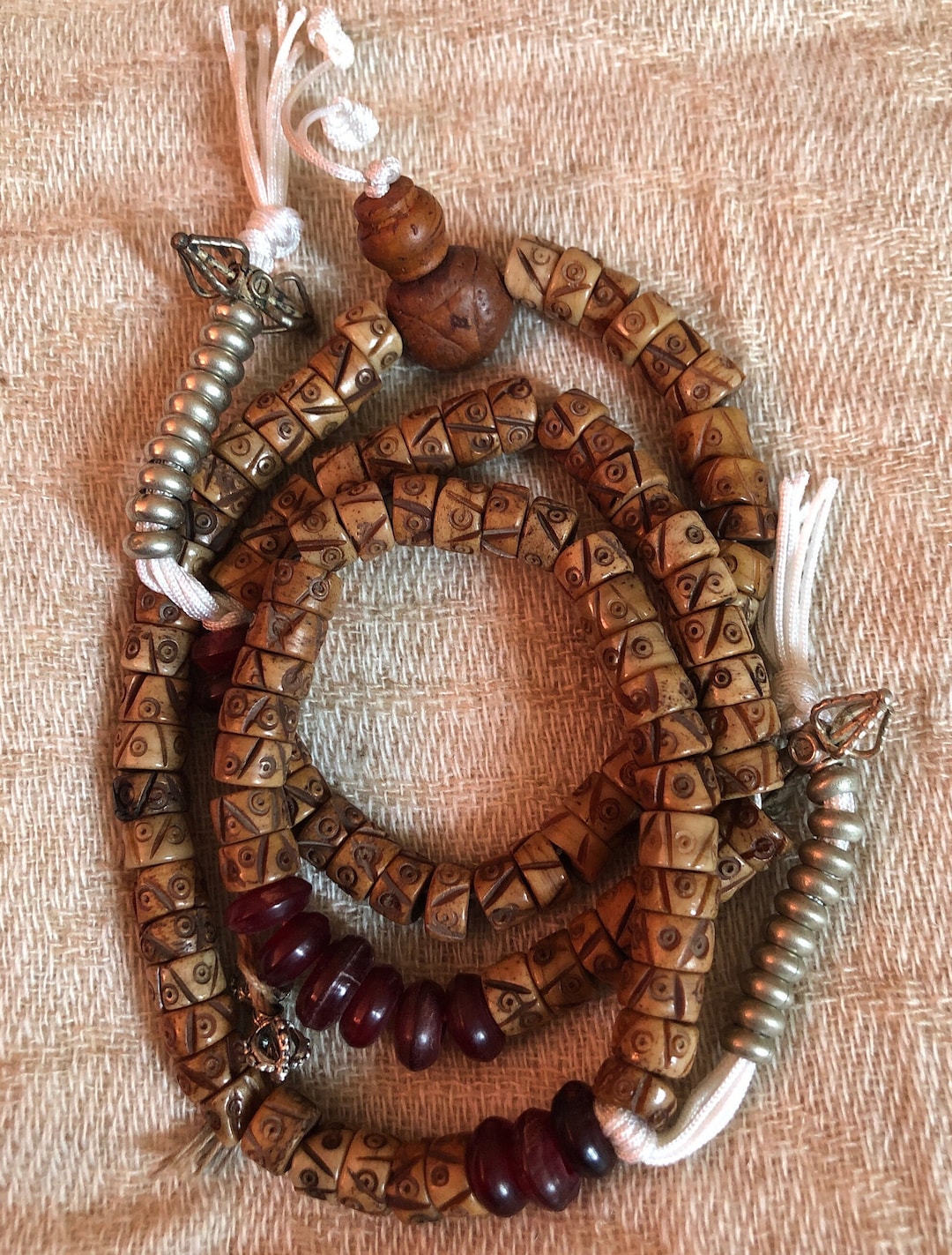 Traditional Tibetan Old Yak Bone Buddhist Mala - Etsy