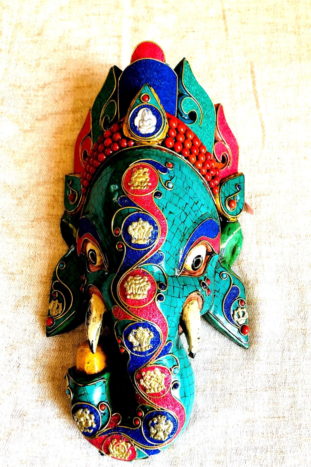 Handmade Auspicious Symbol Hindu God Ganesh Mask - Etsy