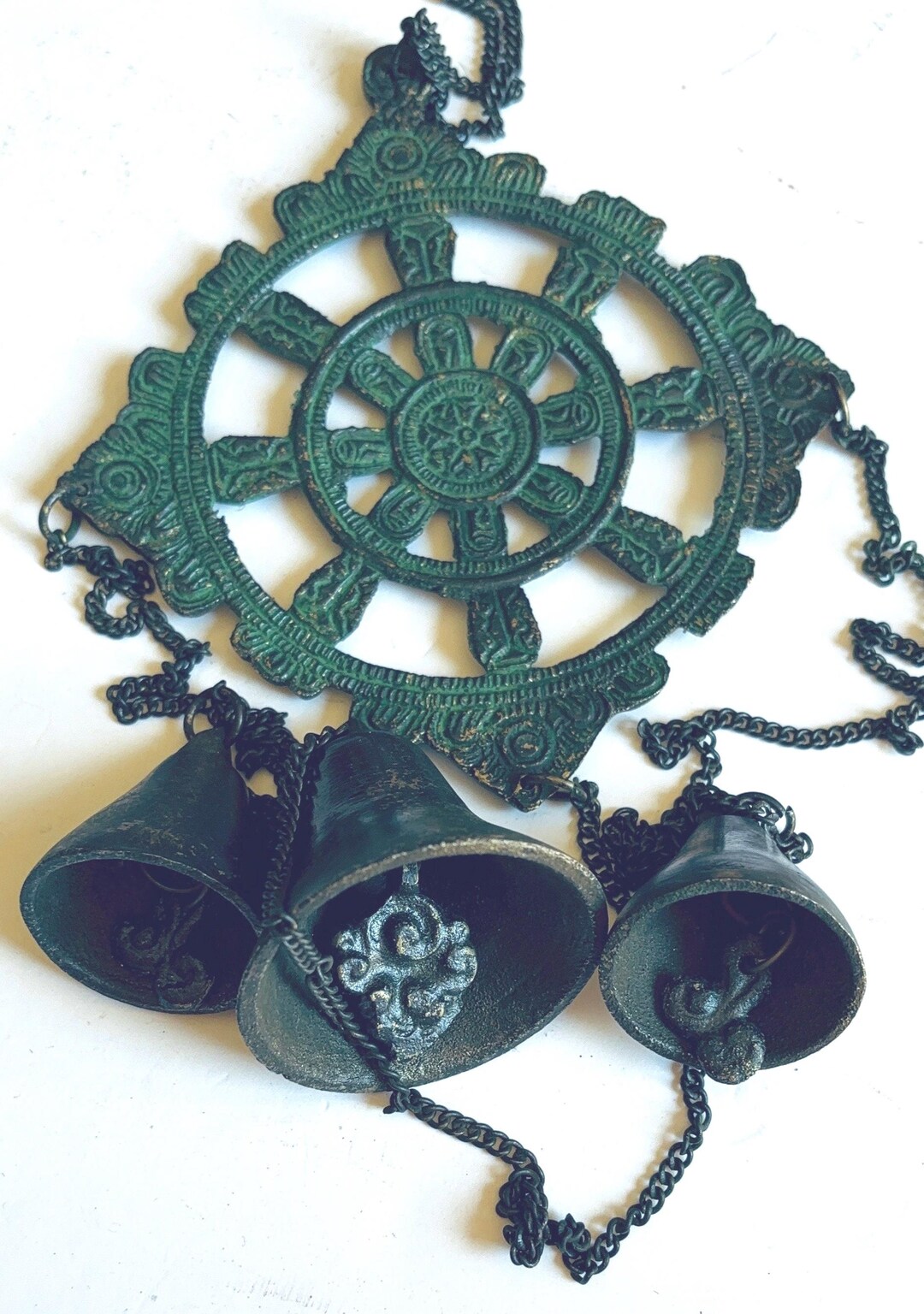 Handmade Bronze Dharma Wheel Wind Chime: Meditation/ Soothing Sound - Etsy