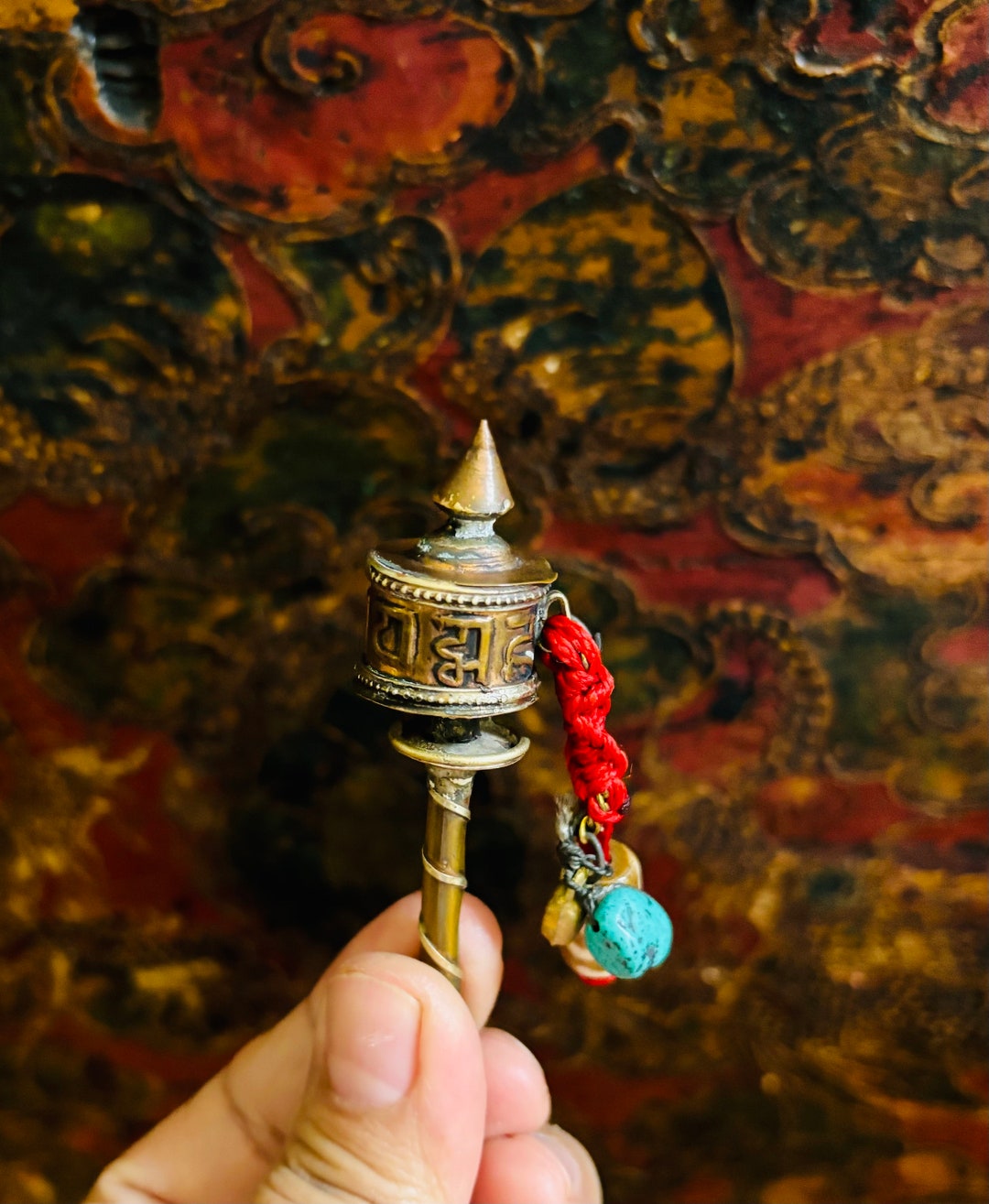 Tibetan Mini Prayer Wheel, Handcrafted Prayers Rolled Inside and ...